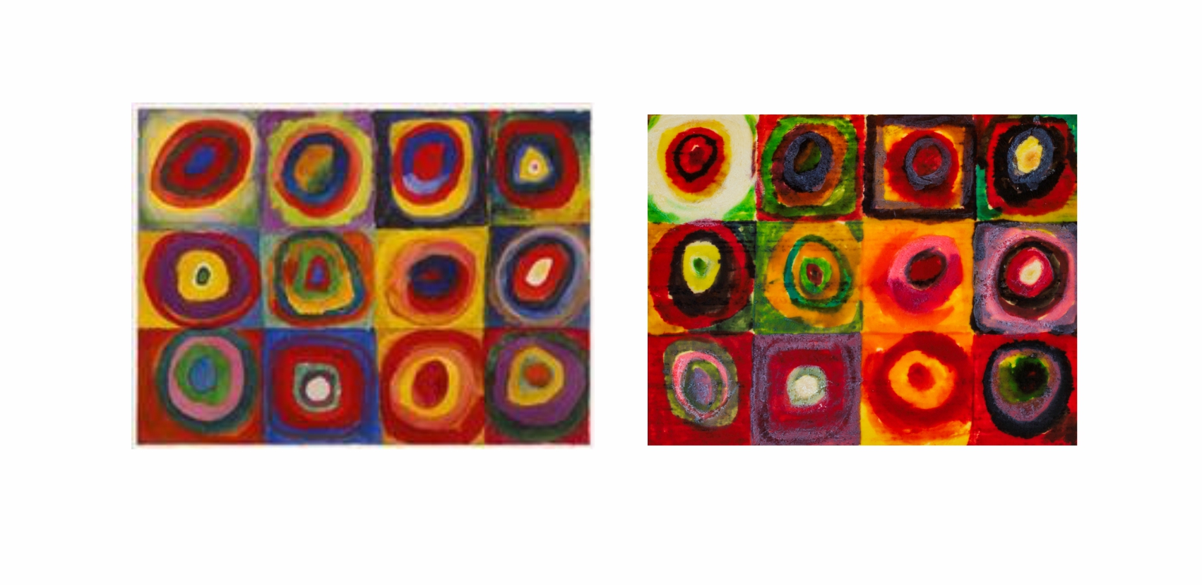 Kandinsky - Quadrados com Círculos Concêntricos - Doces Histórias
